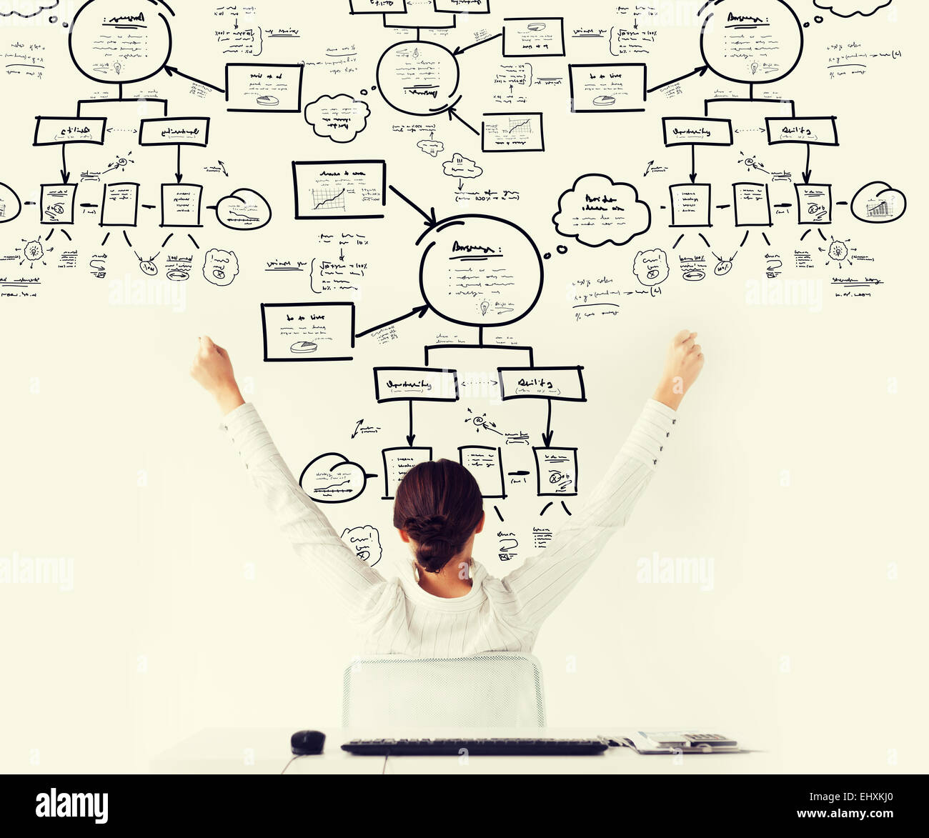 Girl from behind screen hi-res stock photography and images - Alamy