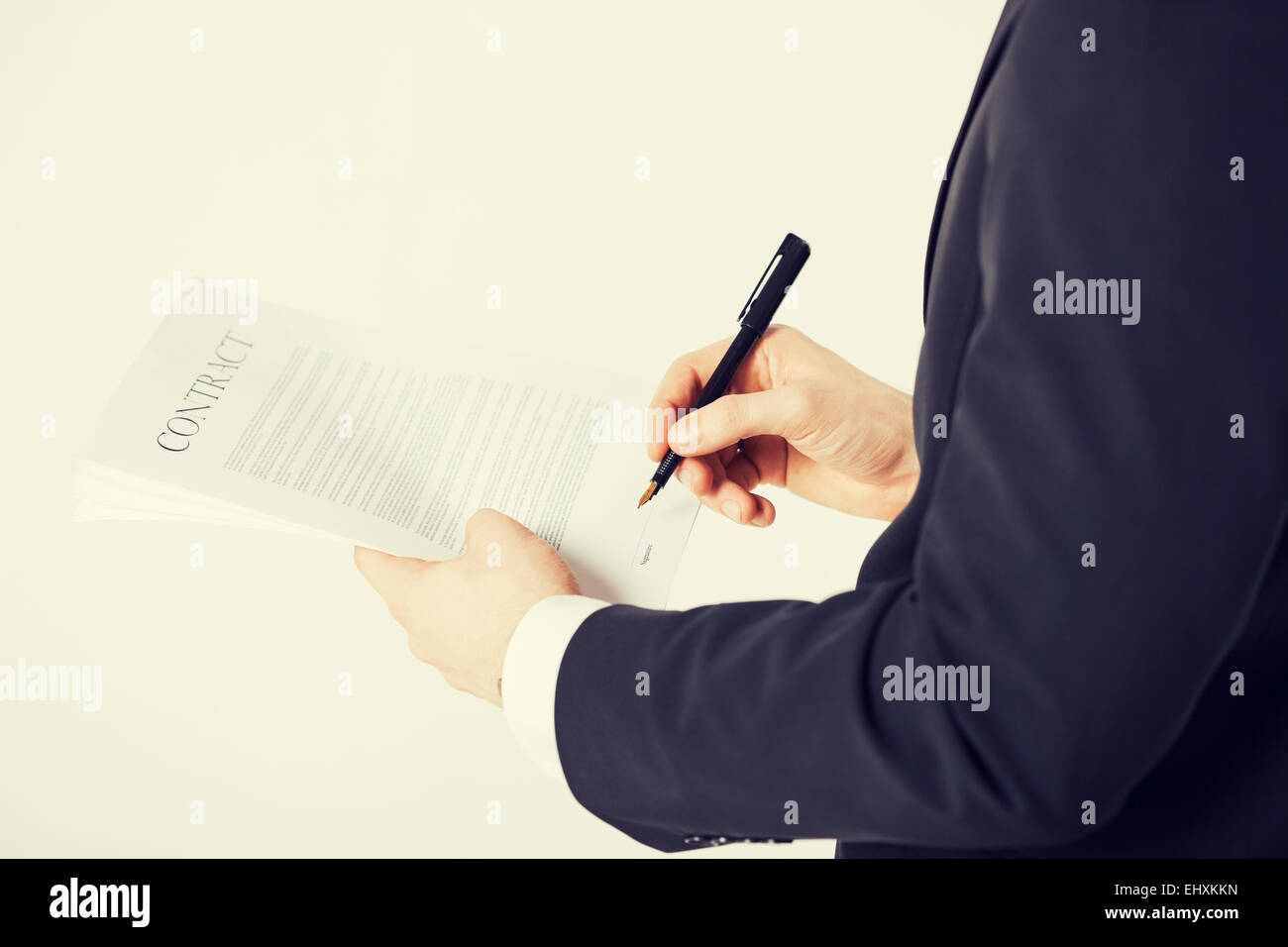 man with contract Stock Photo - Alamy