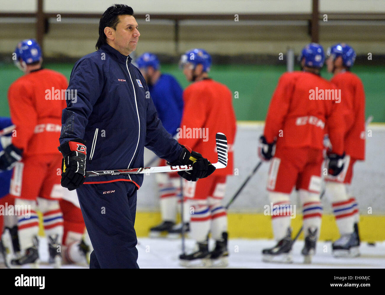 Velke Popovice, Czech Republic. 18th Mar, 2015. Couch Vladimir Ruzicka ...