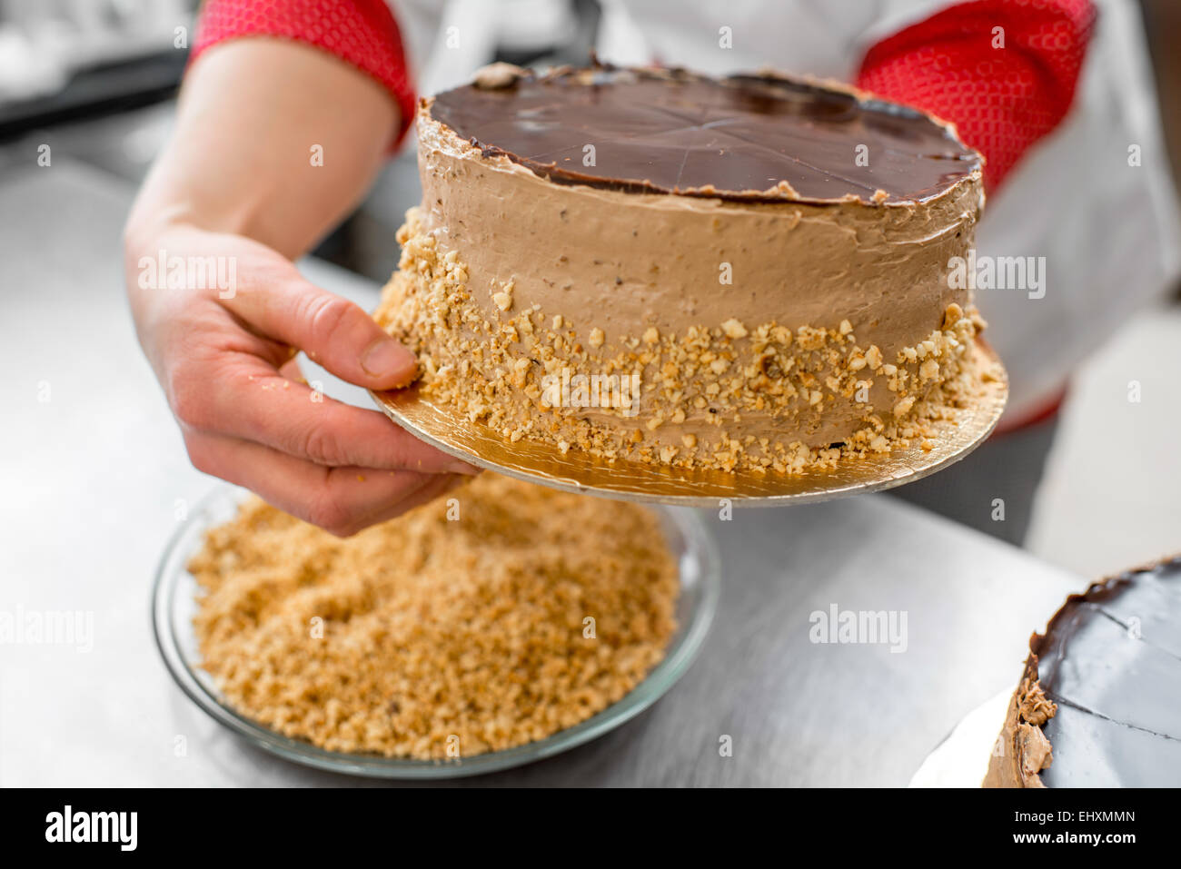 Making biscuit cake Stock Photo - Alamy
