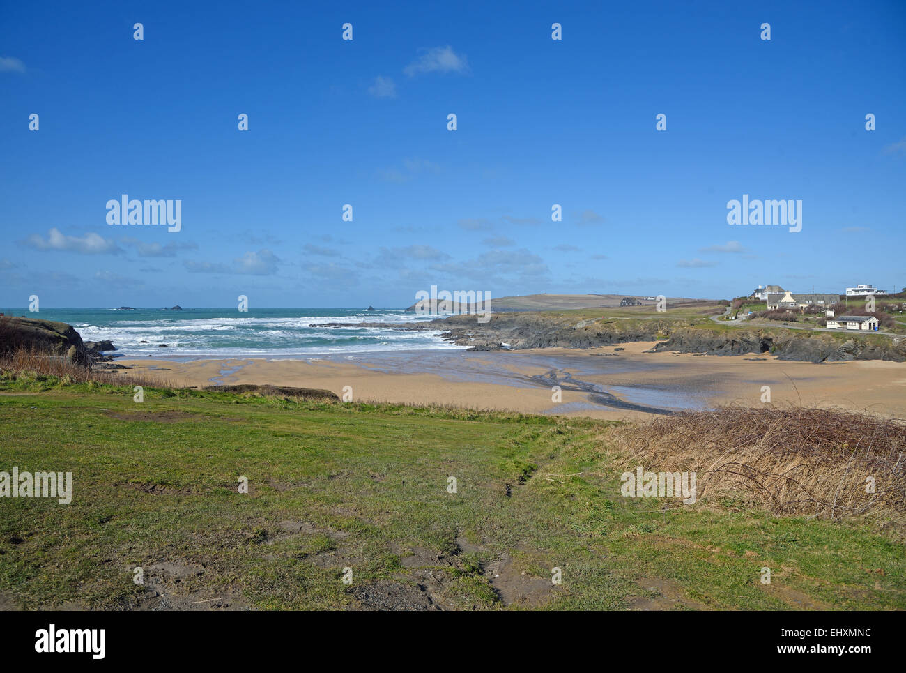 Treyarnon Bay, a surfing beach in North Cornwall Stock Photo - Alamy