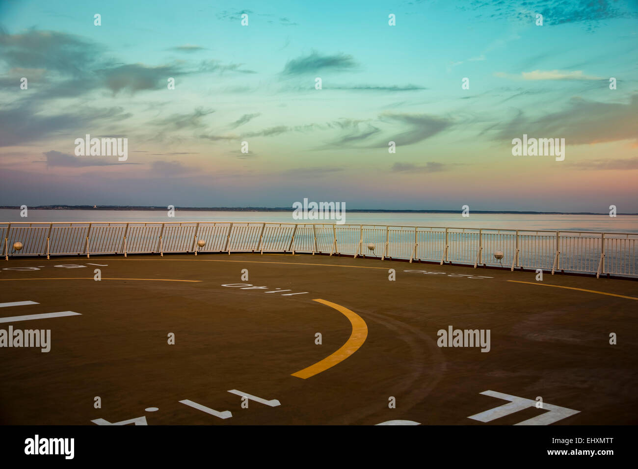 Norway, helipad on a ferry Stock Photo - Alamy