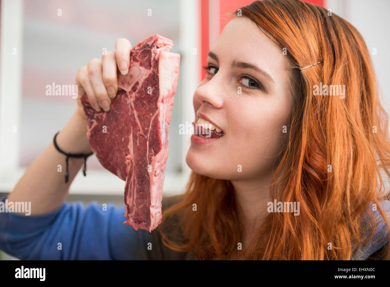 Woman eating a ham only hi-res stock photography and images - Alamy