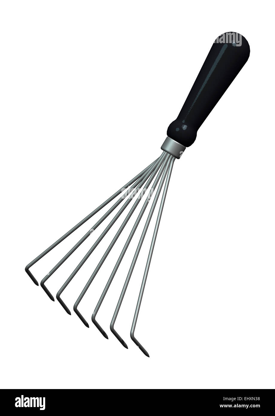 3D digital render of a small rake isolated on white background Stock ...
