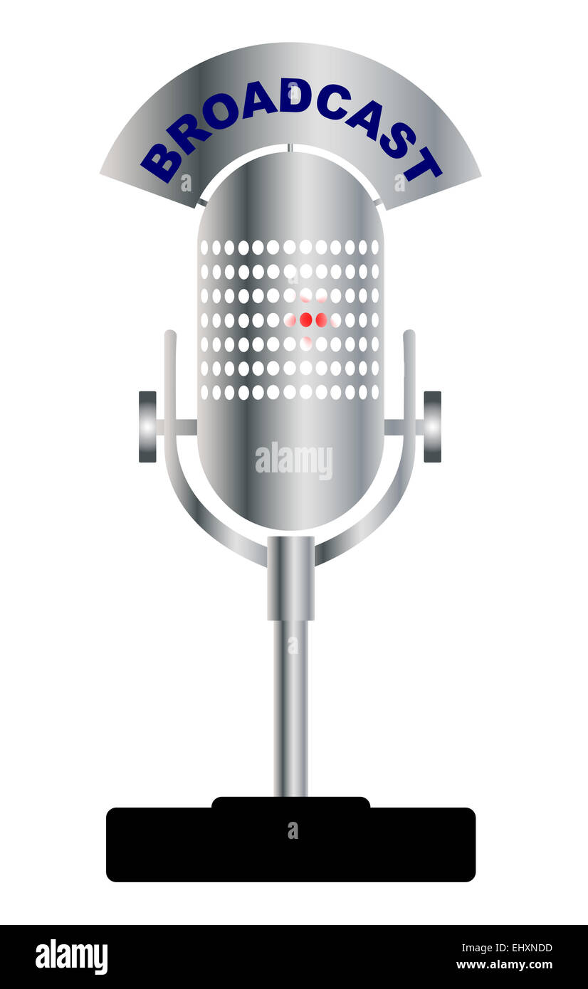 An old broadcast microphone with an indication that the valve is ...