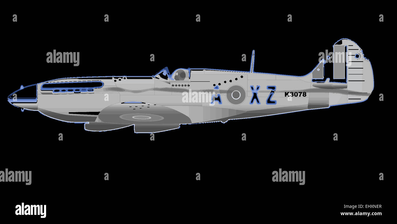 A spitfire world was two fighter aircraft with machine gun damage Stock ...
