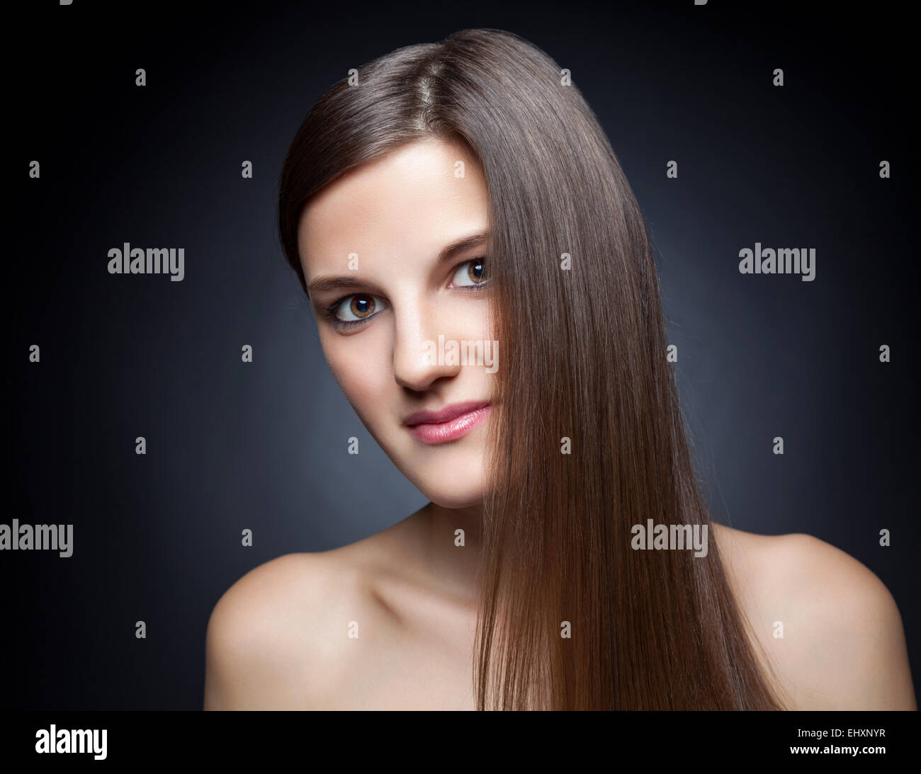 Perfect young healthy brunette hi-res stock photography and images - Alamy