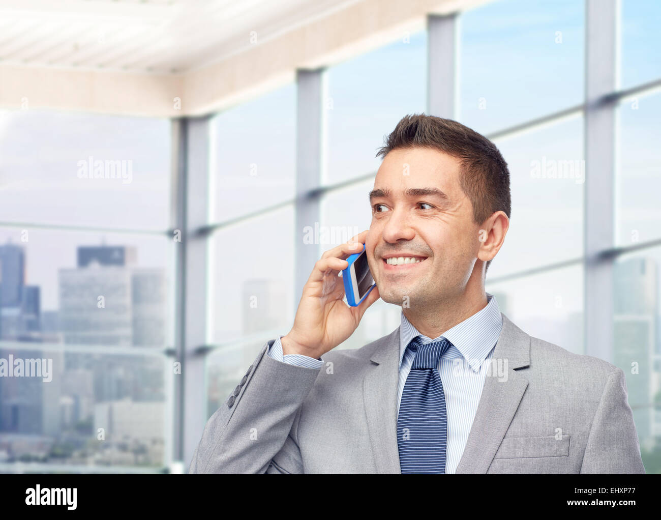 happy businessman calling on smartphone Stock Photo - Alamy