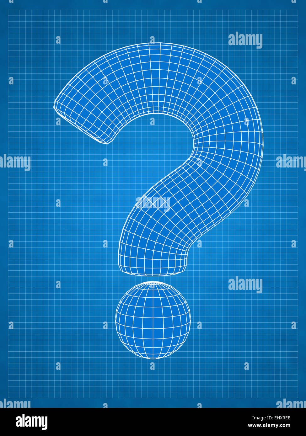 Blueprint question mark , Idea concept Stock Photo - Alamy