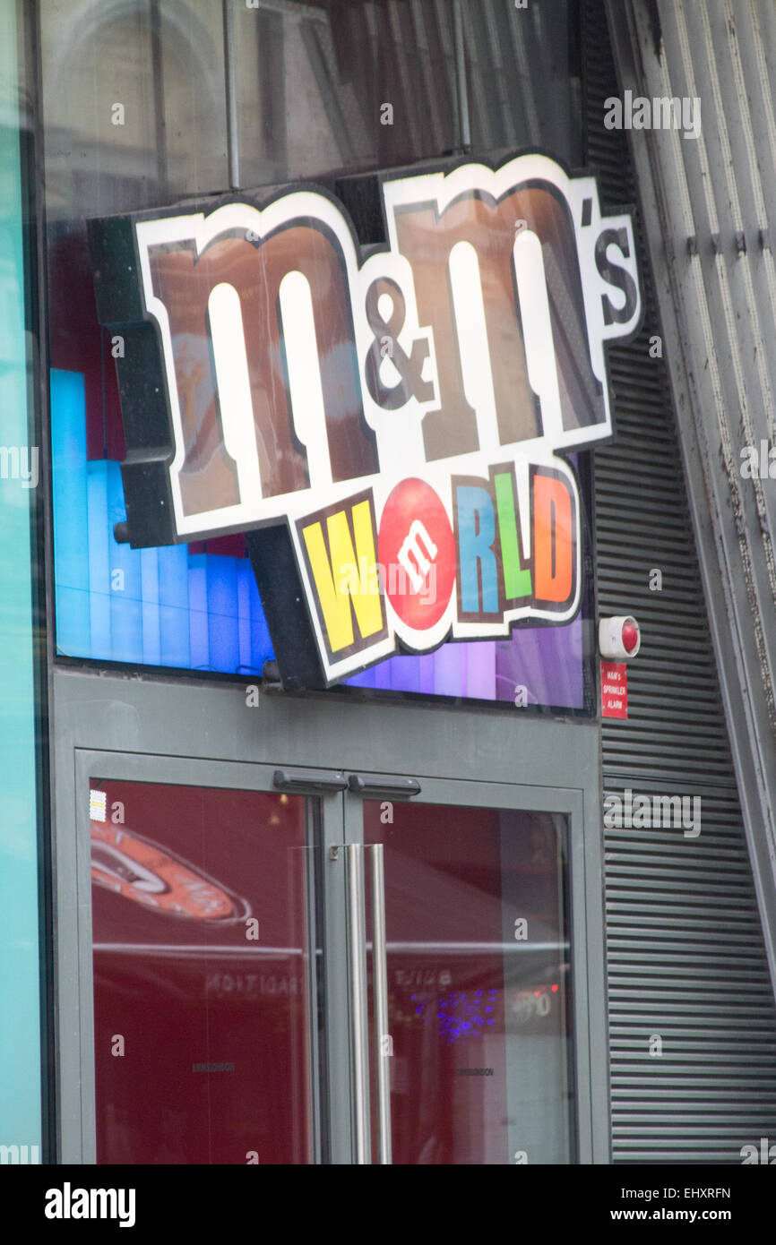M&M's world sign at Leicester Square London Stock Photo - Alamy