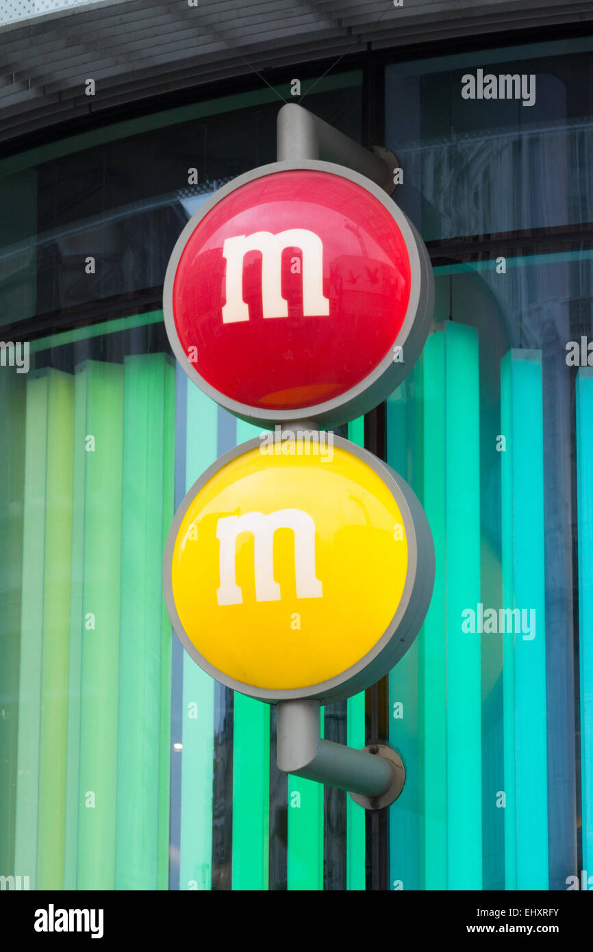 M&M's world sign at Leicester Square London Stock Photo - Alamy