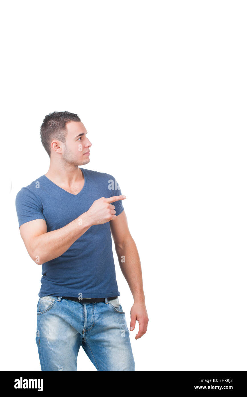Man pointing his finger Stock Photo - Alamy
