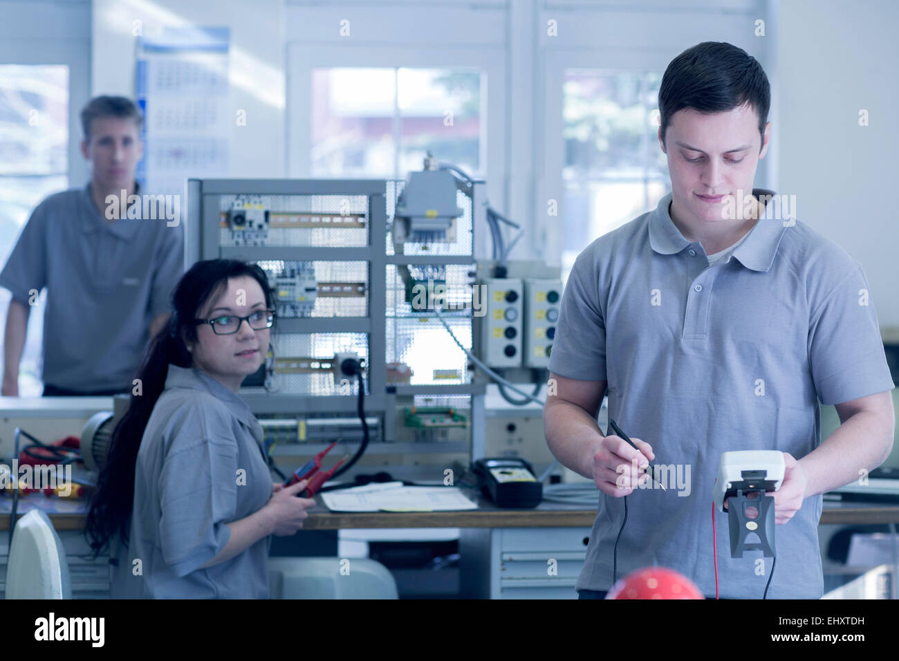 Students at electronics vocational school Stock Photo - Alamy