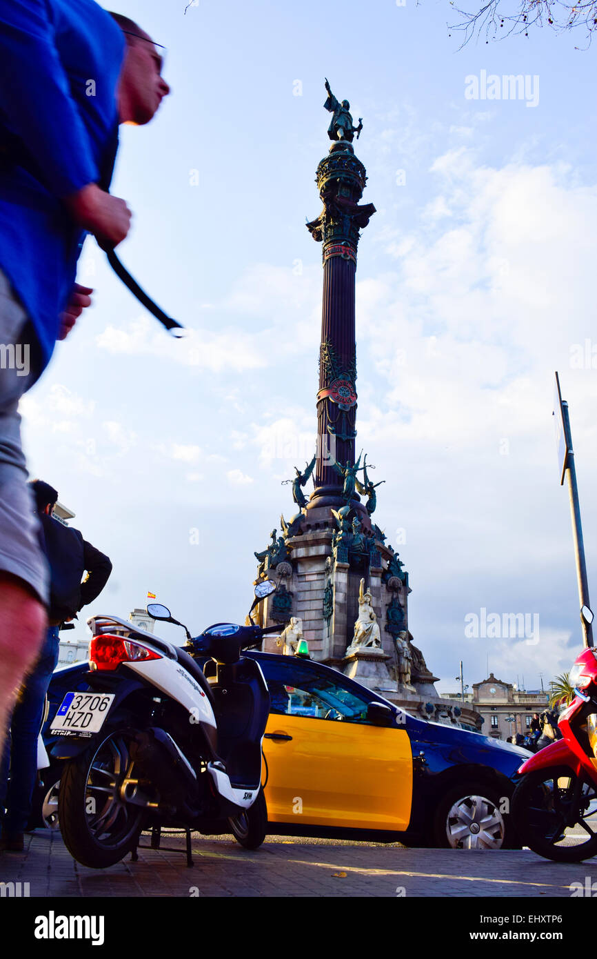 Christopher Columbus monument. Barcelona, Catalonia, Spain Stock Photo ...