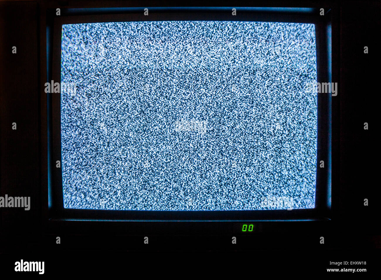 Television with image interference Stock Photo - Alamy
