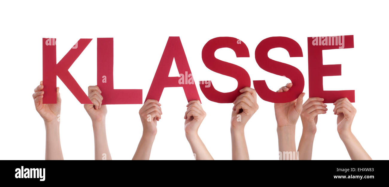 Many Caucasian People And Hands Holding Red Straight Letters Or ...