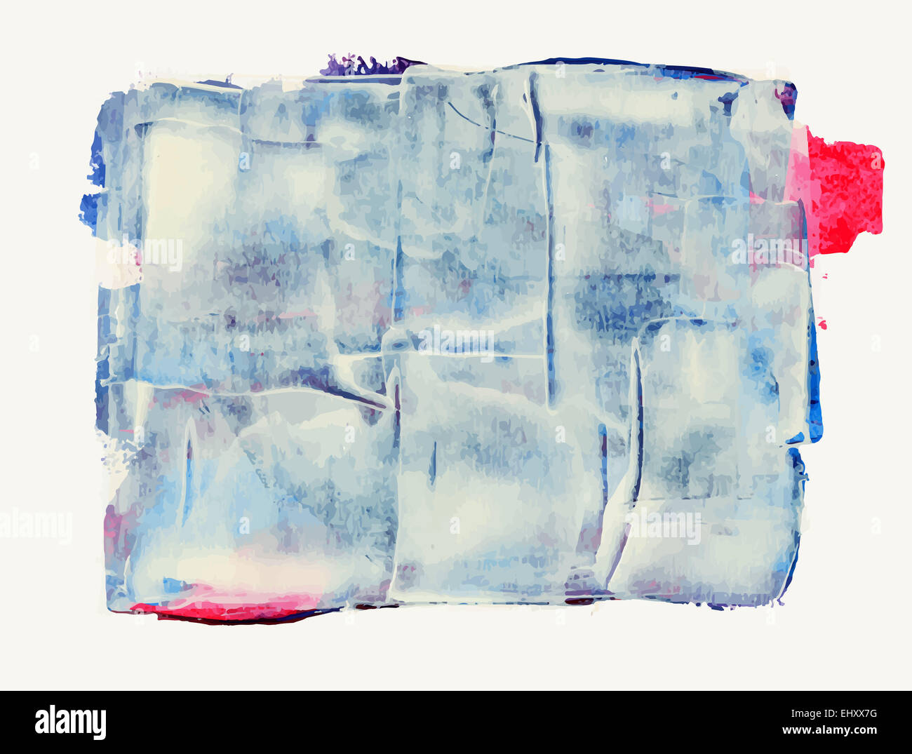 Colorful abstract watercolor, acrylic painted rectangle label with copy ...