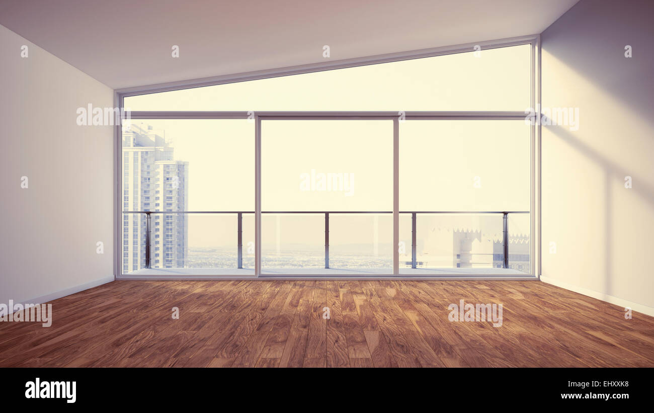 Empty apartment with wooden floor hi-res stock photography and images ...