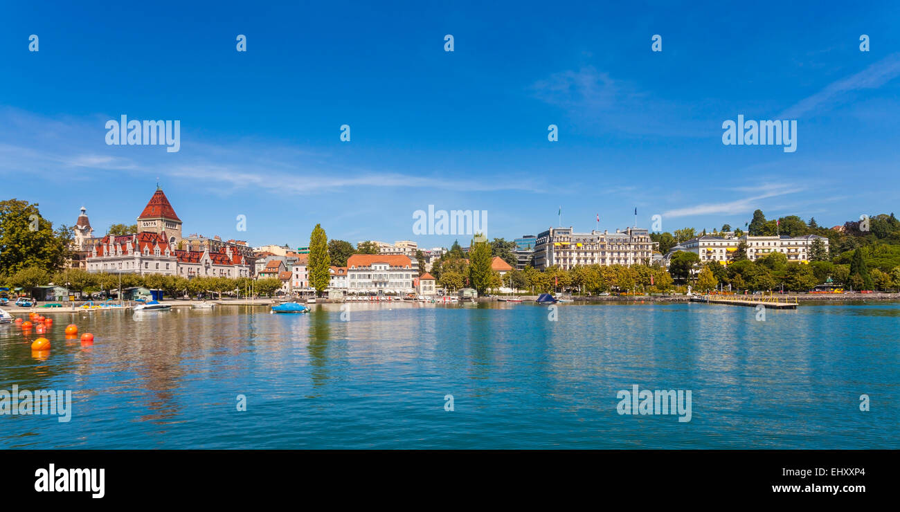 Switzerland, Lausanne, Lake Geneva, waterfront Stock Photo - Alamy