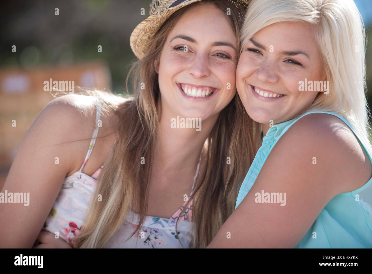 Two happy friends outdoors Stock Photo - Alamy