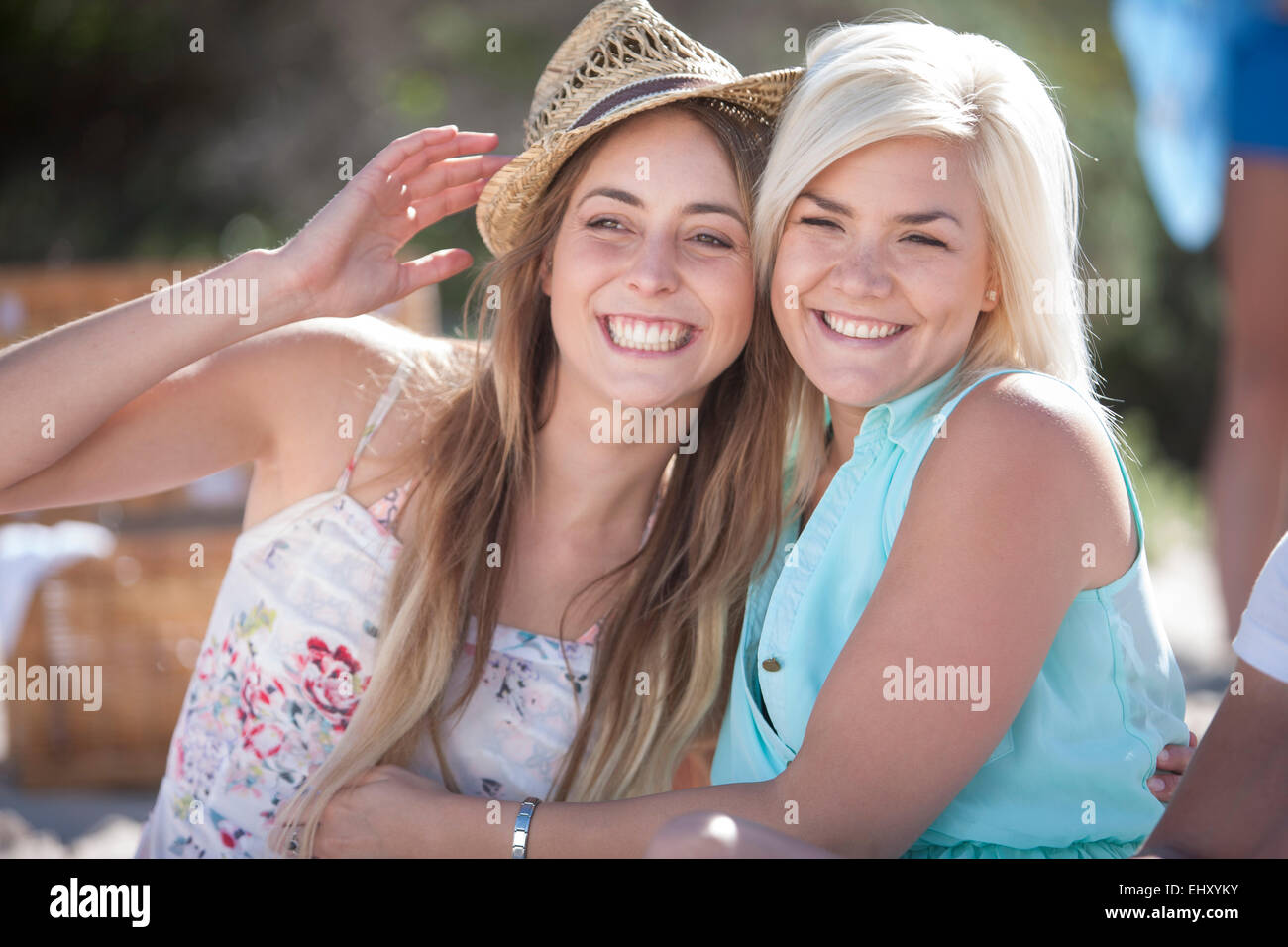 Two happy friends outdoors Stock Photo - Alamy