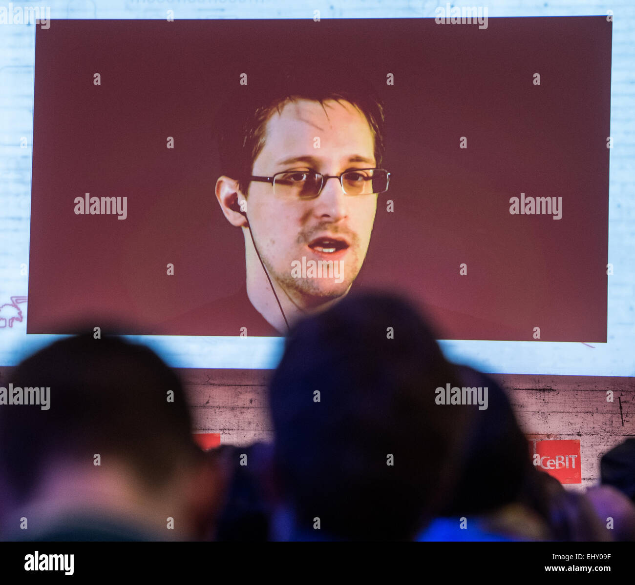 Hanover, Germany. 18th Mar, 2015. US whistleblower Edward Snowden ...