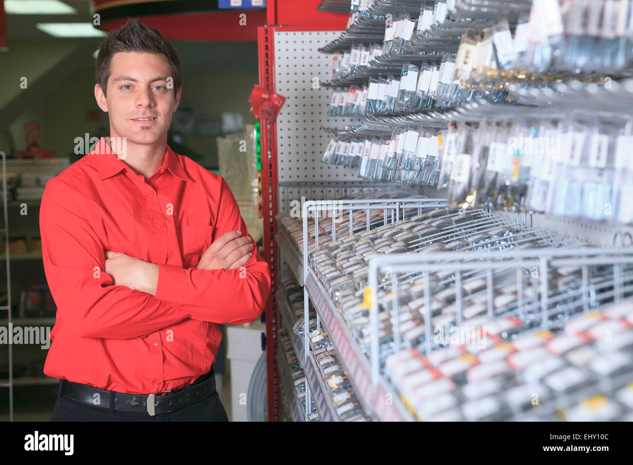 Hardware store employee Stock Photo - Alamy
