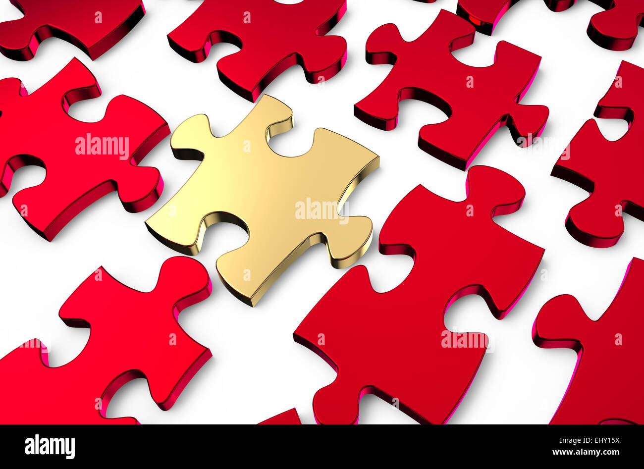 leader concept, golden puzzle in the red puzzles Stock Photo - Alamy