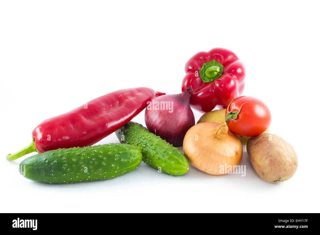 Mix of fresh vegetables isolated on white background Stock Photo - Alamy