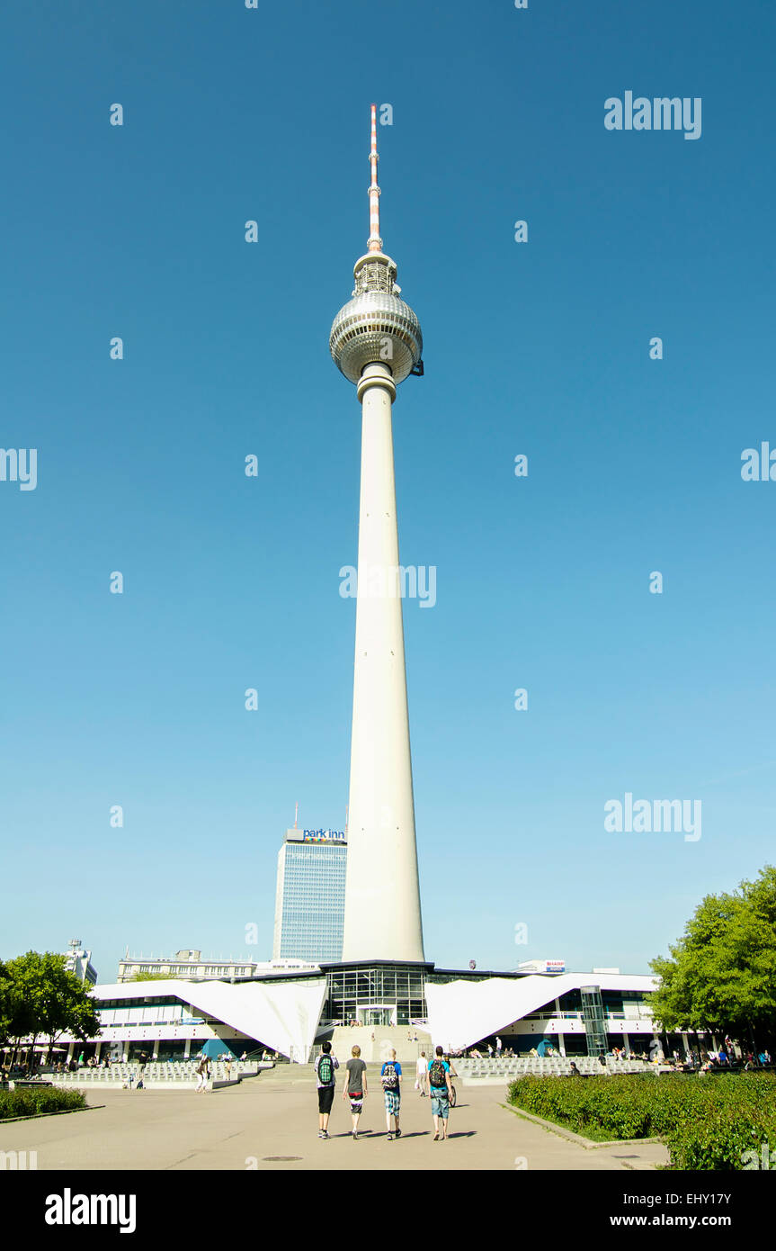 The iconic television tower in Berlin, Germany known as Fernsehturm ...