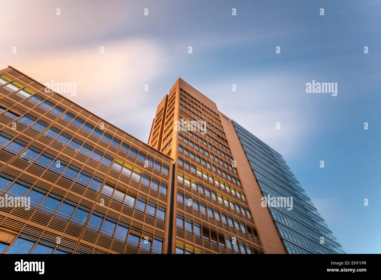 Germany, Berlin, modern office building at early evening Stock Photo ...