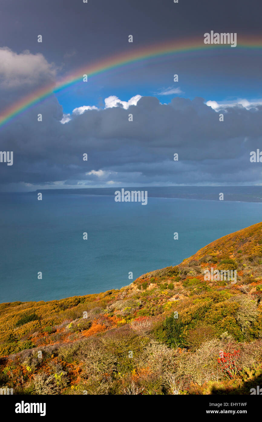Dizzard with Rainbow; Nr Bude; Cornwall; UK Stock Photo - Alamy