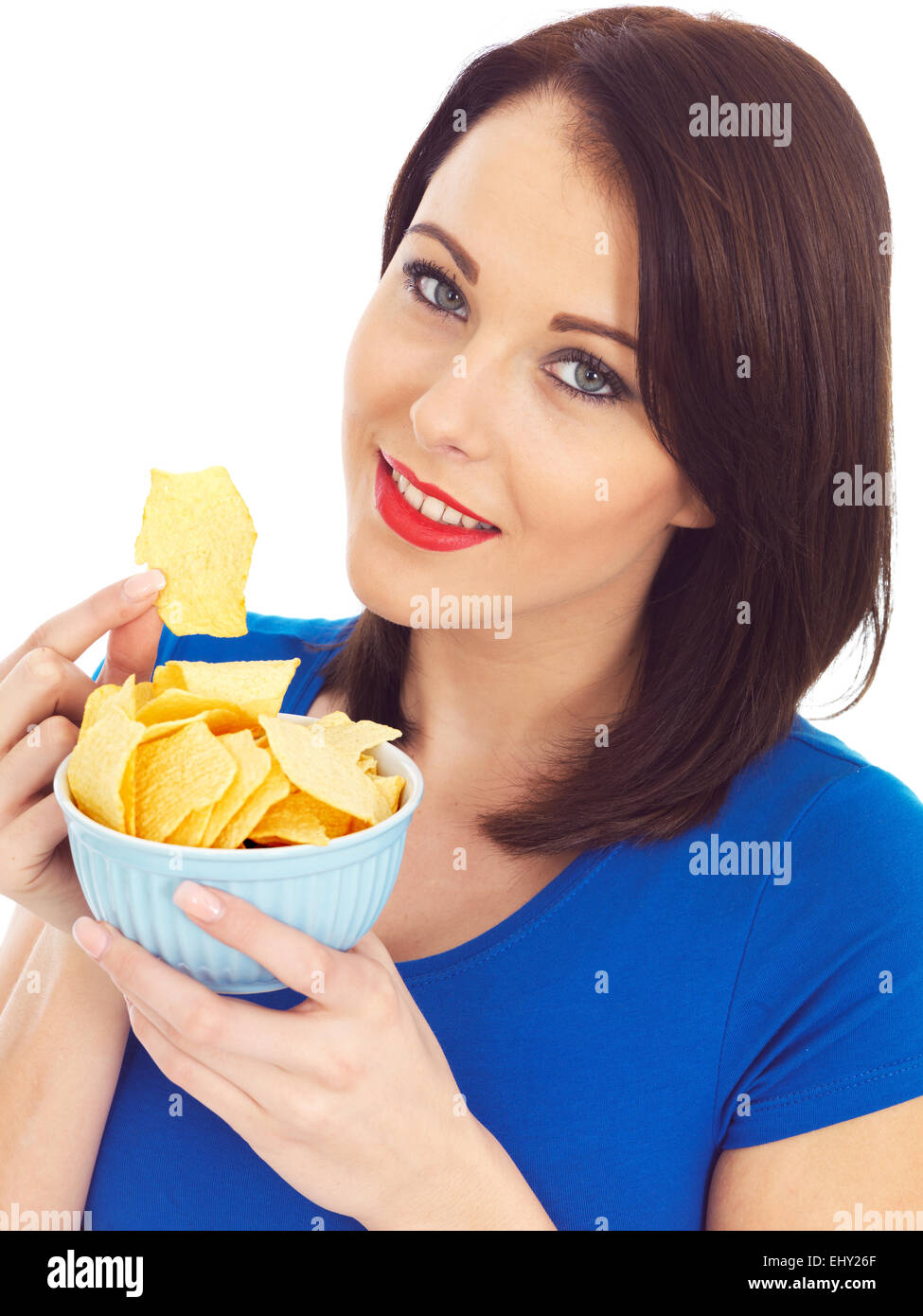 Eating crisps woman hi-res stock photography and images - Alamy