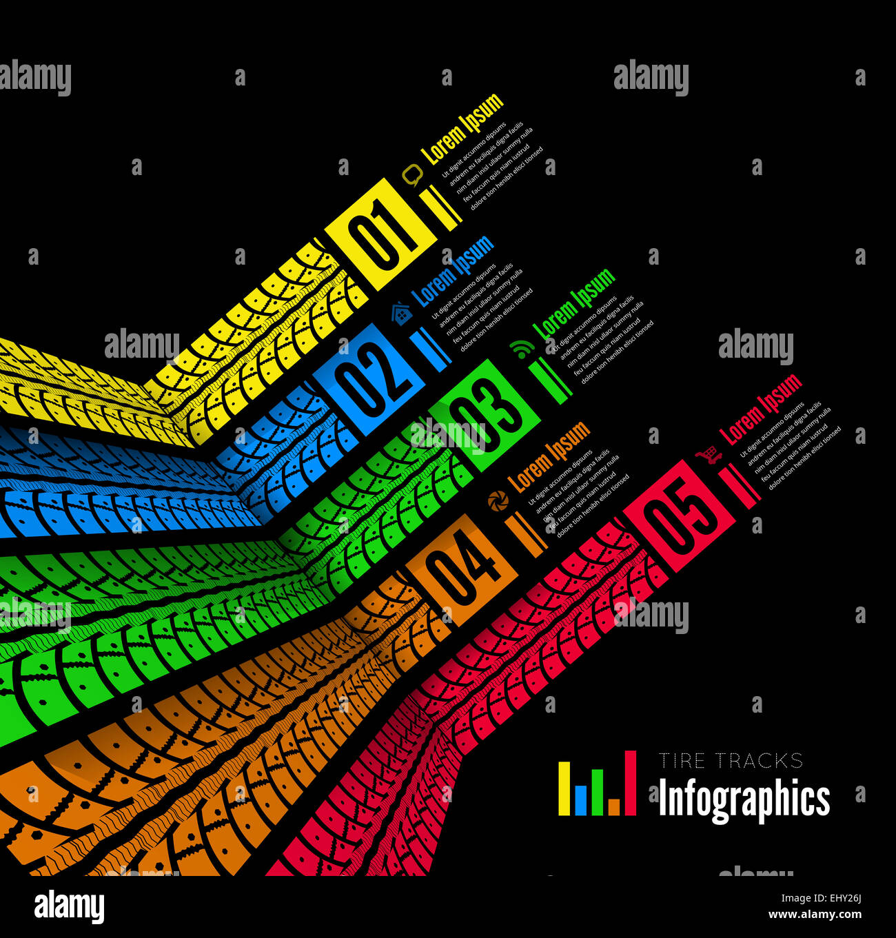 Tyre tracks vector hi-res stock photography and images - Alamy