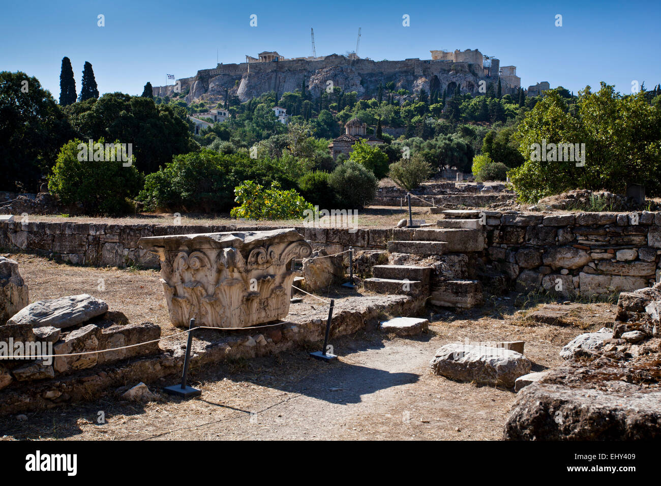 The ruins of The Ancient Agora of Athens, Greece Stock Photo - Alamy