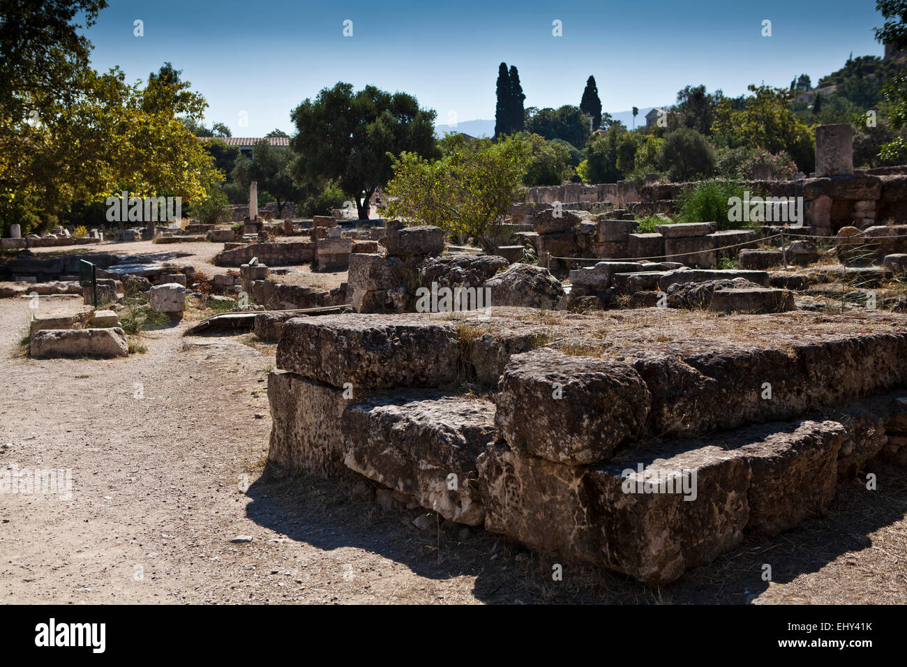The ruins of The Ancient Agora of Athens, Greece Stock Photo - Alamy