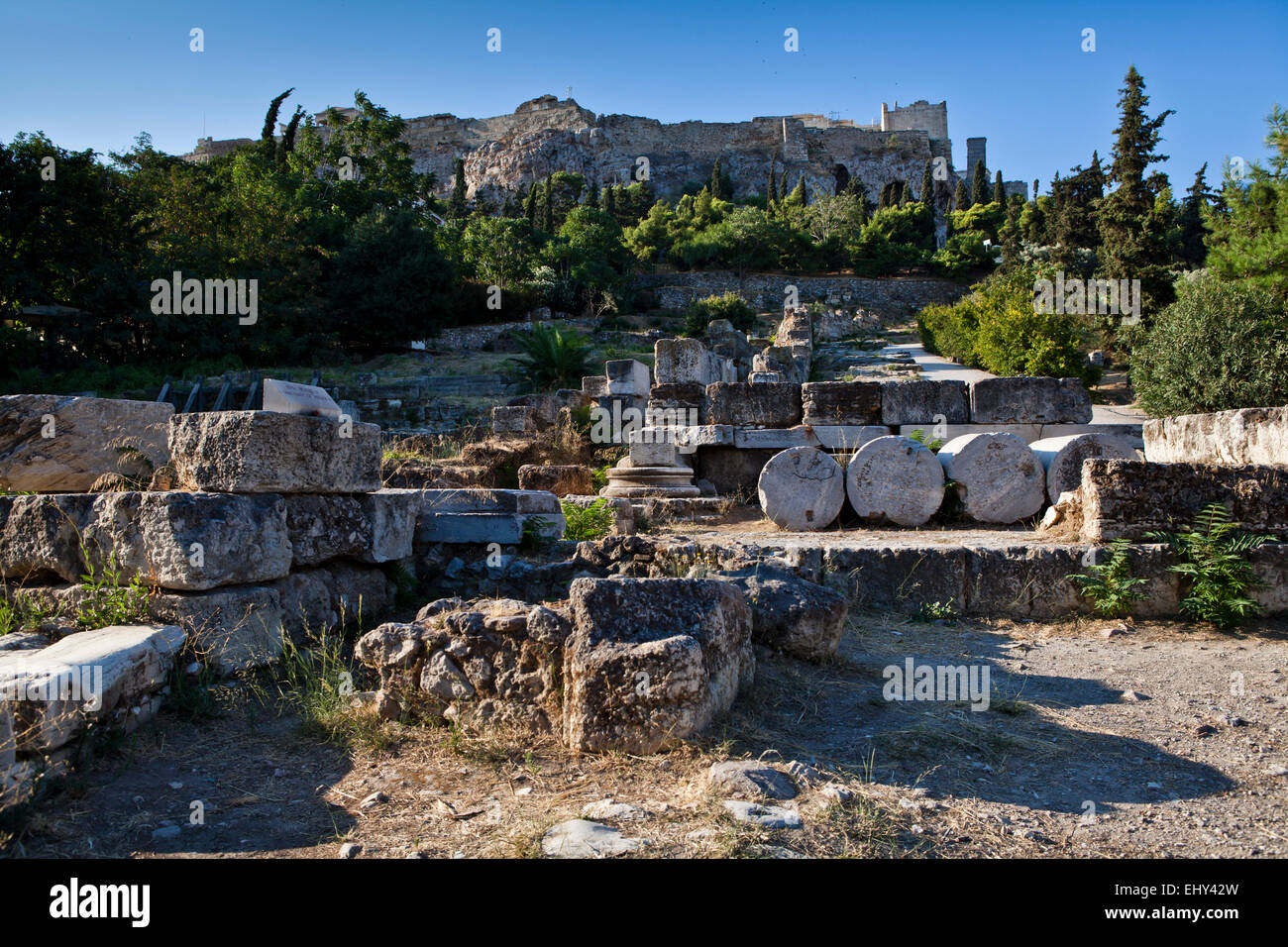 The ruins of The Ancient Agora of Athens, Greece Stock Photo - Alamy