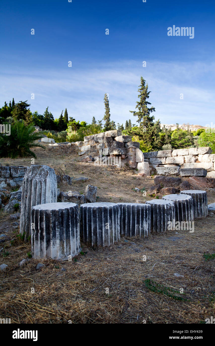 The ruins of The Ancient Agora of Athens, Greece Stock Photo - Alamy
