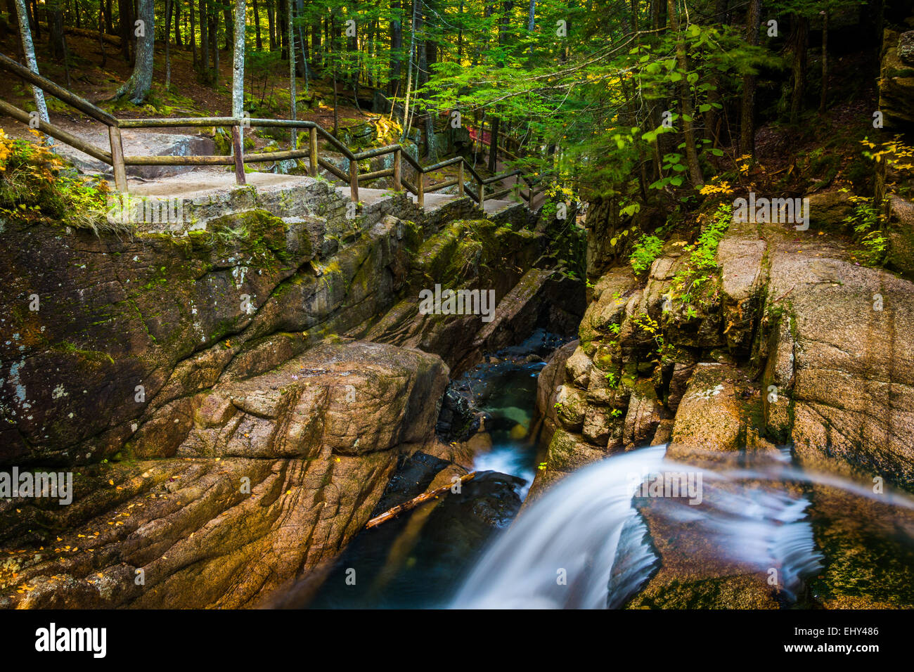 Sabbaday Falls, along the Kancamagus Highway in White Mountain National ...