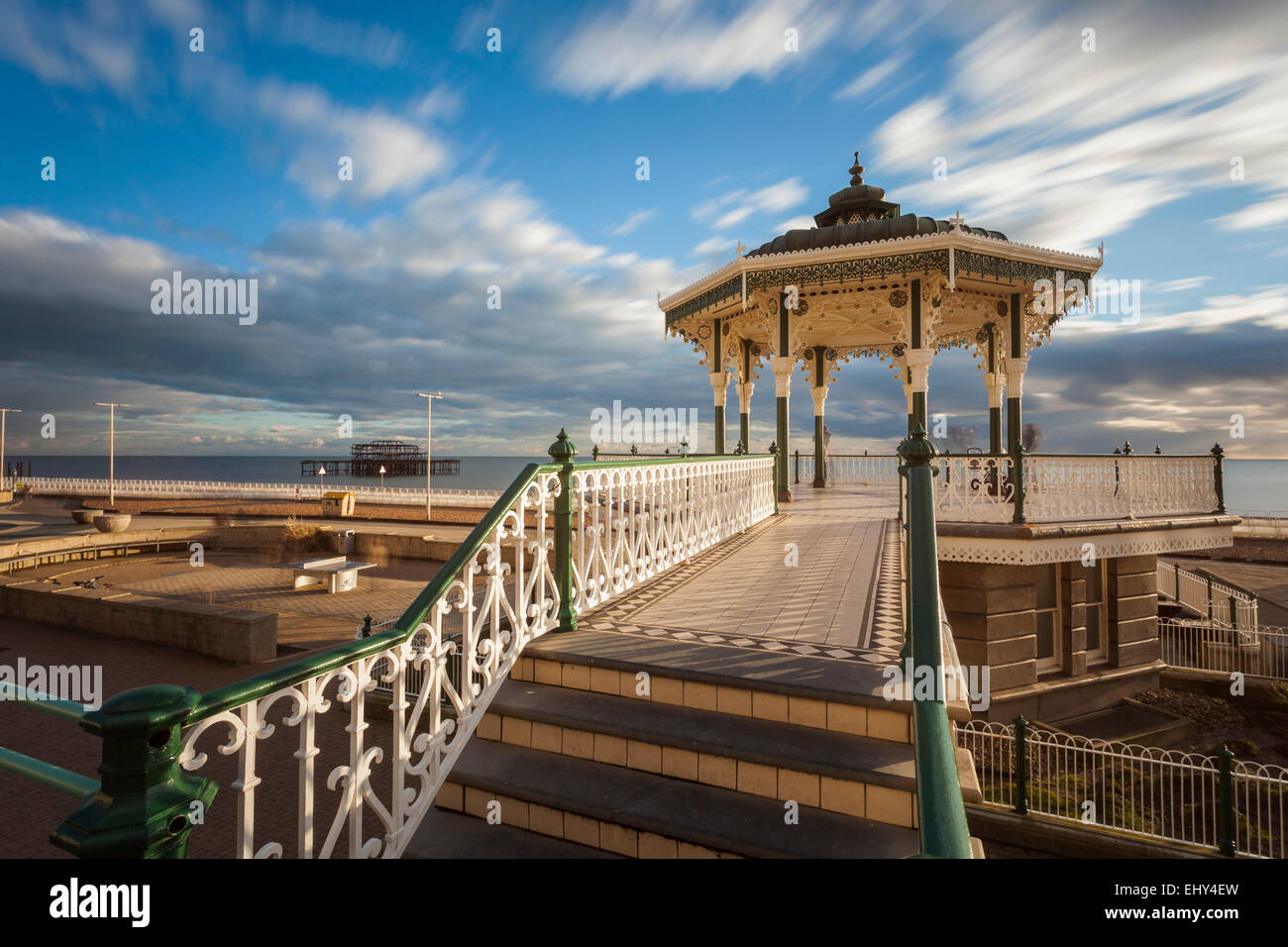 Afternoon at the Bandstand on Brighton seafront, East Sussex, England ...