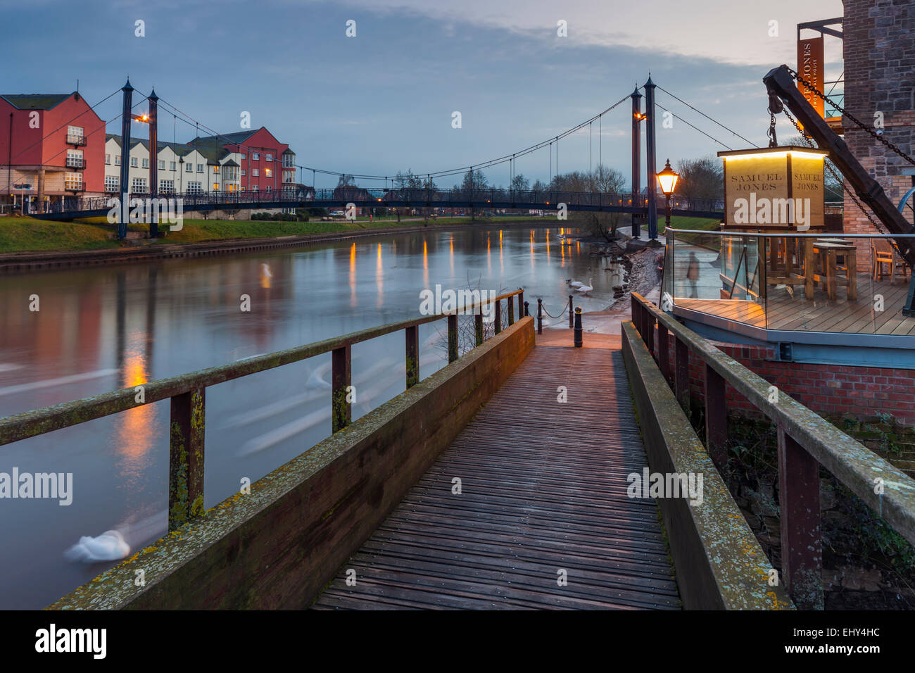 Evening at historic Quayside in Exeter, UK Stock Photo - Alamy