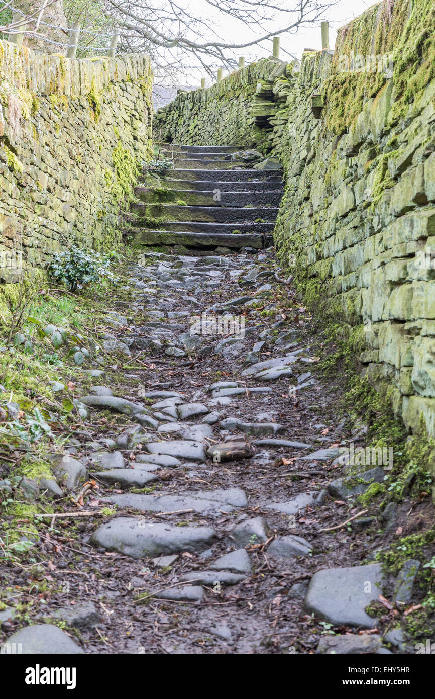 Narrow steep steps in hi-res stock photography and images - Alamy