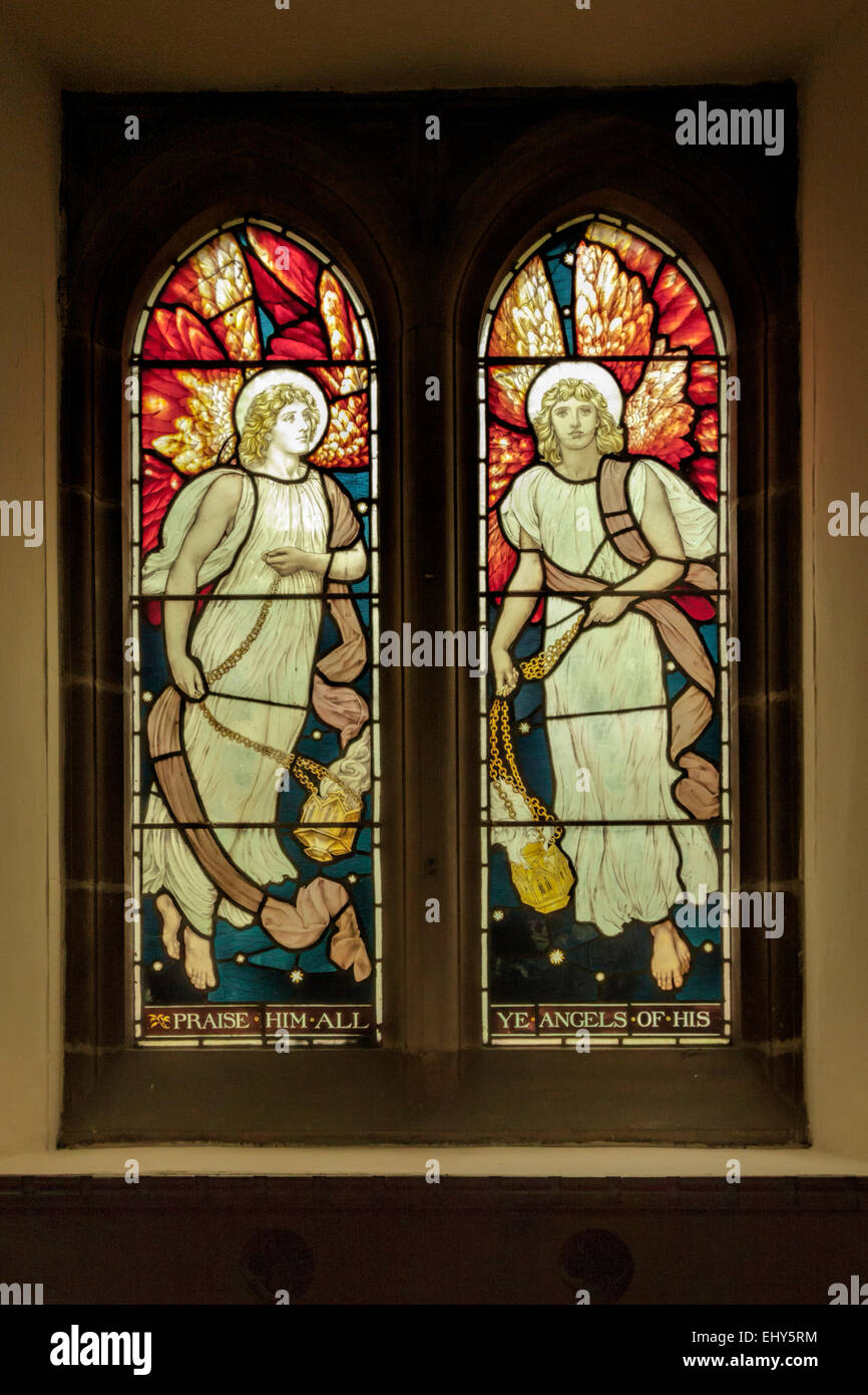 Glass-stained ‘Angel’ window by Henry Holiday, St Michael’s Church, in ...