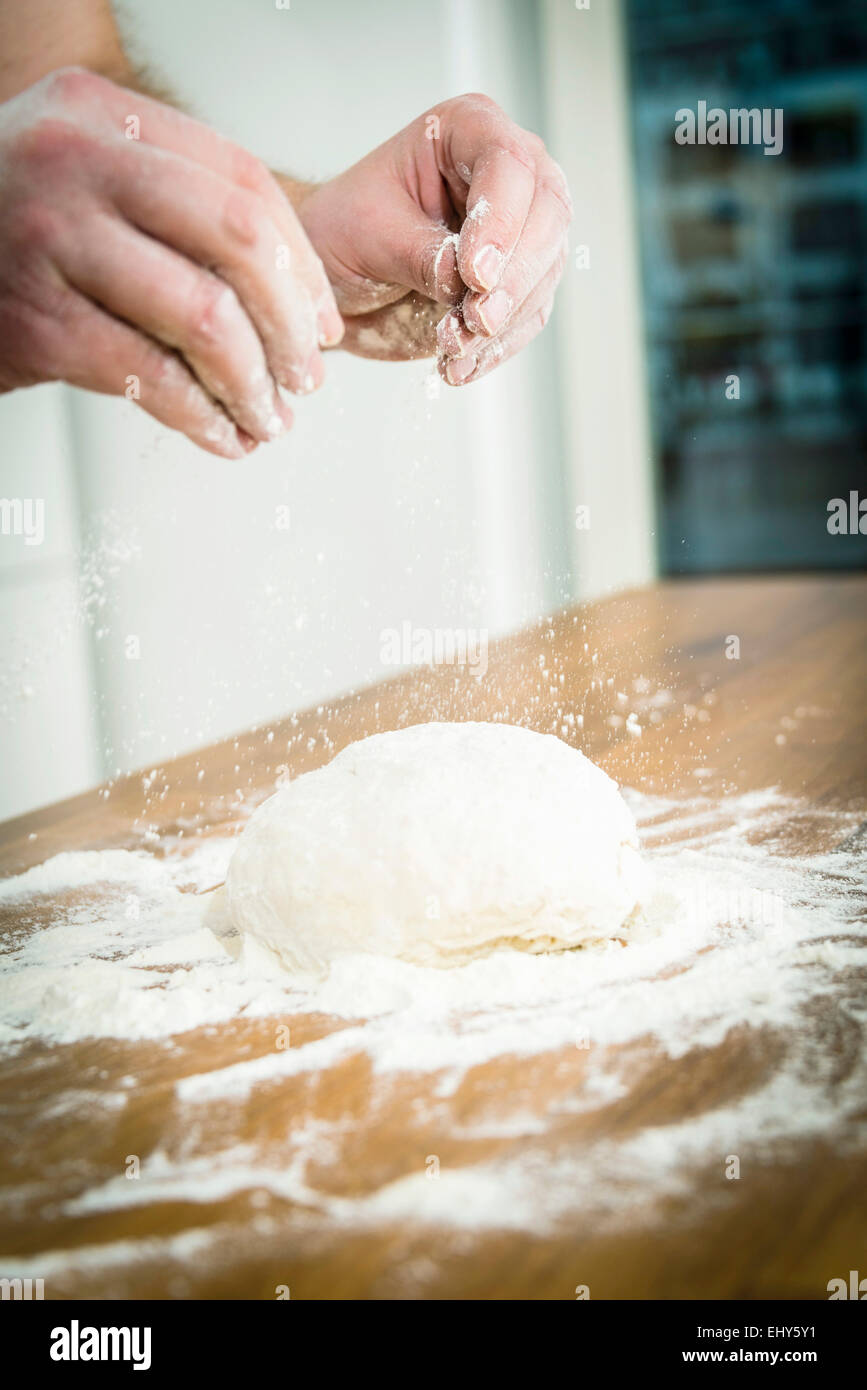 Person making bread dough Stock Photo - Alamy