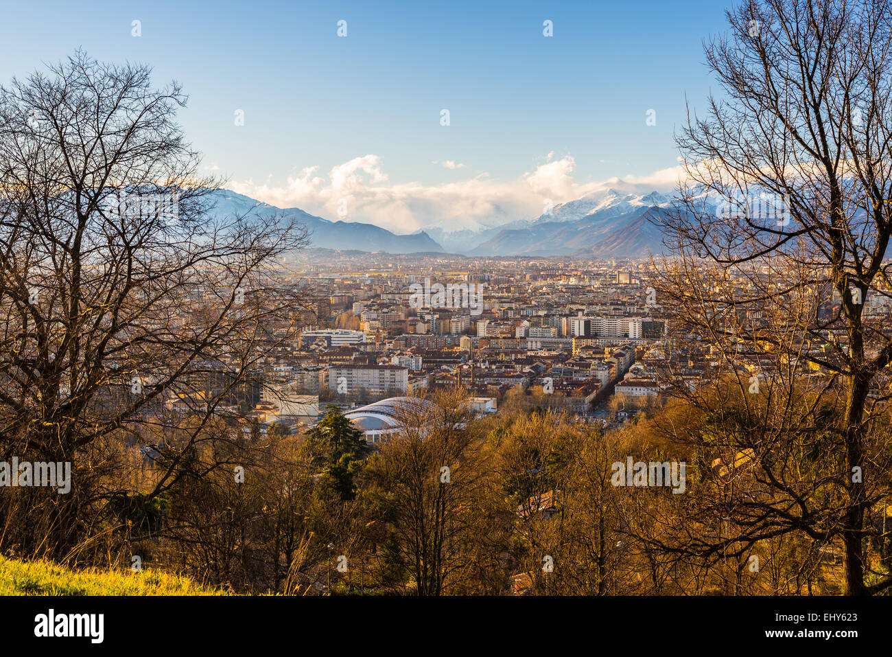 A personal perspective of Torino (Turin), Italy. Panoramic view from ...