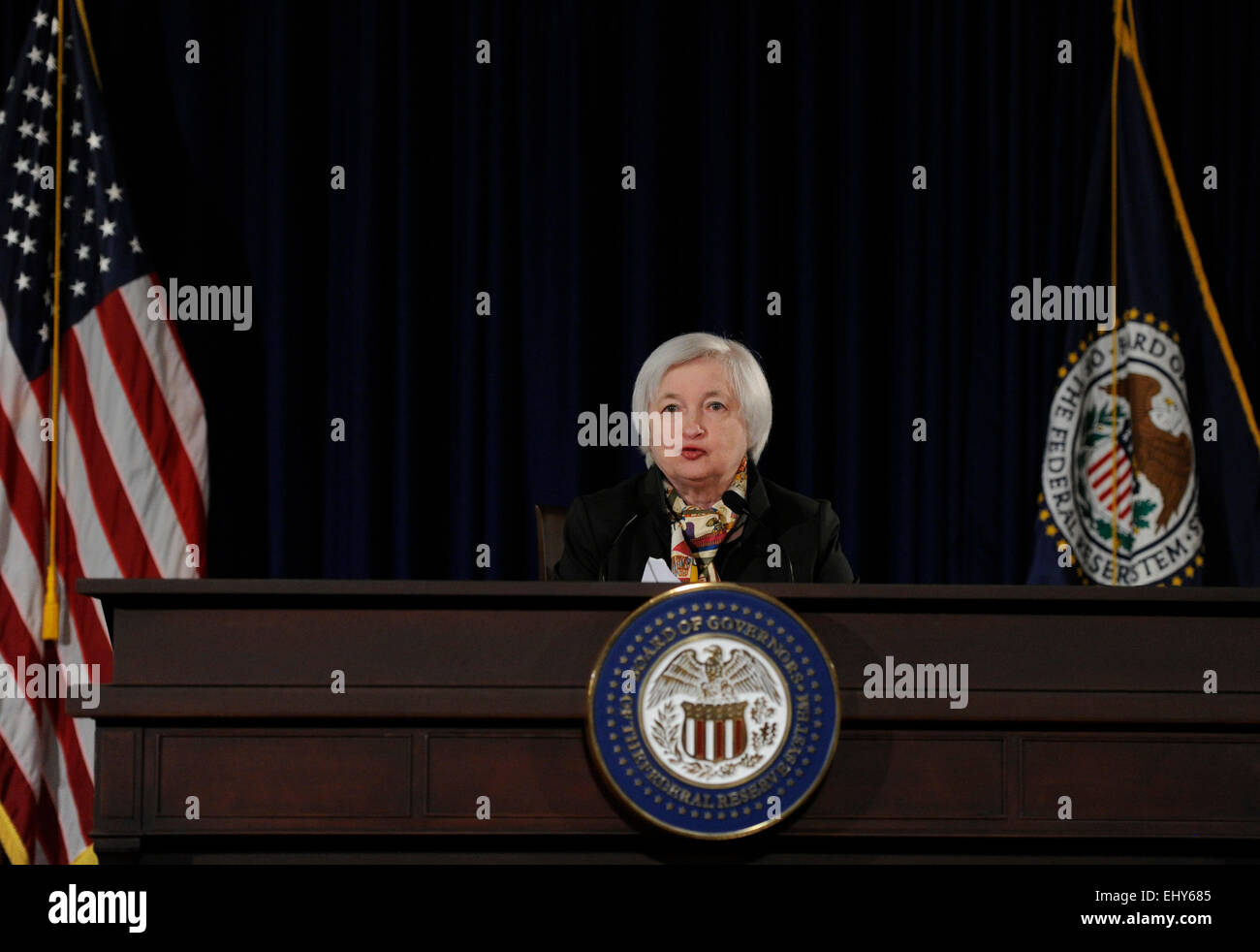 Washington, DC, USA. 18th Mar, 2015. U.S. Federal Reserve Chair Janet ...