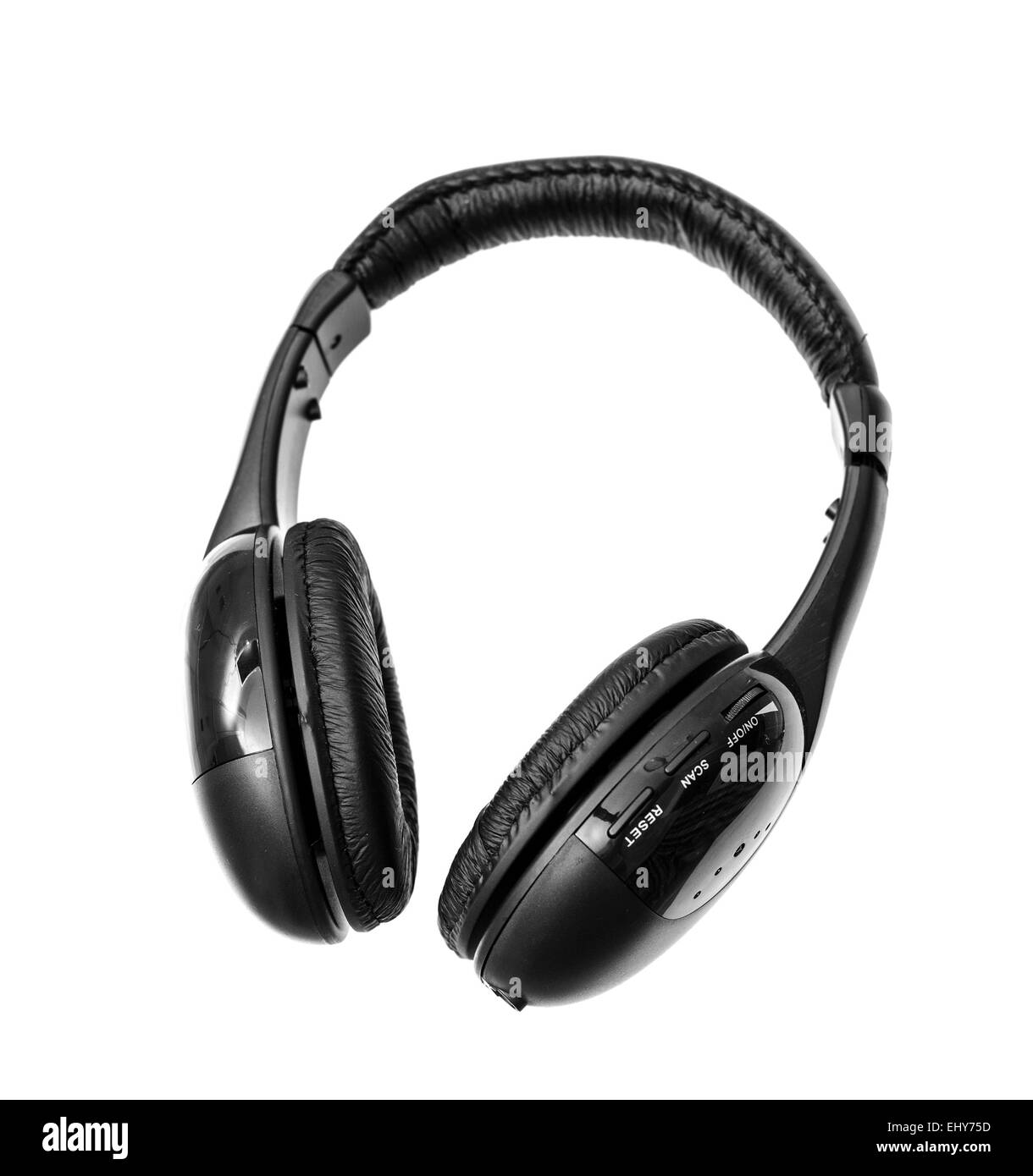 Black Headphones Isolated Stock Photo - Alamy