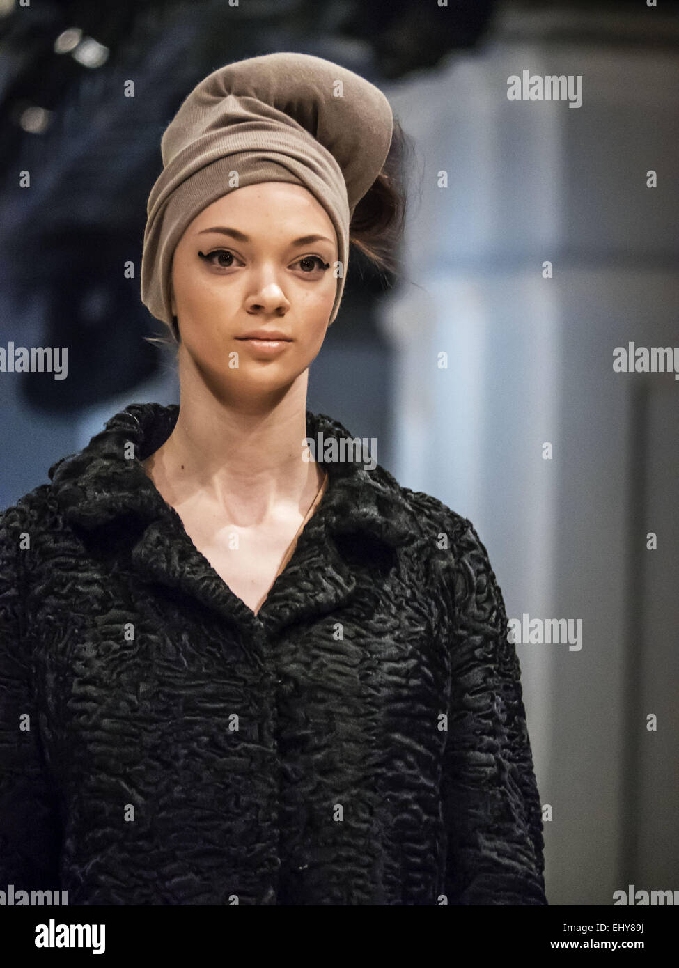 Kiev, Ukraine. 18th March, 2015. The model shows a new collection of ...