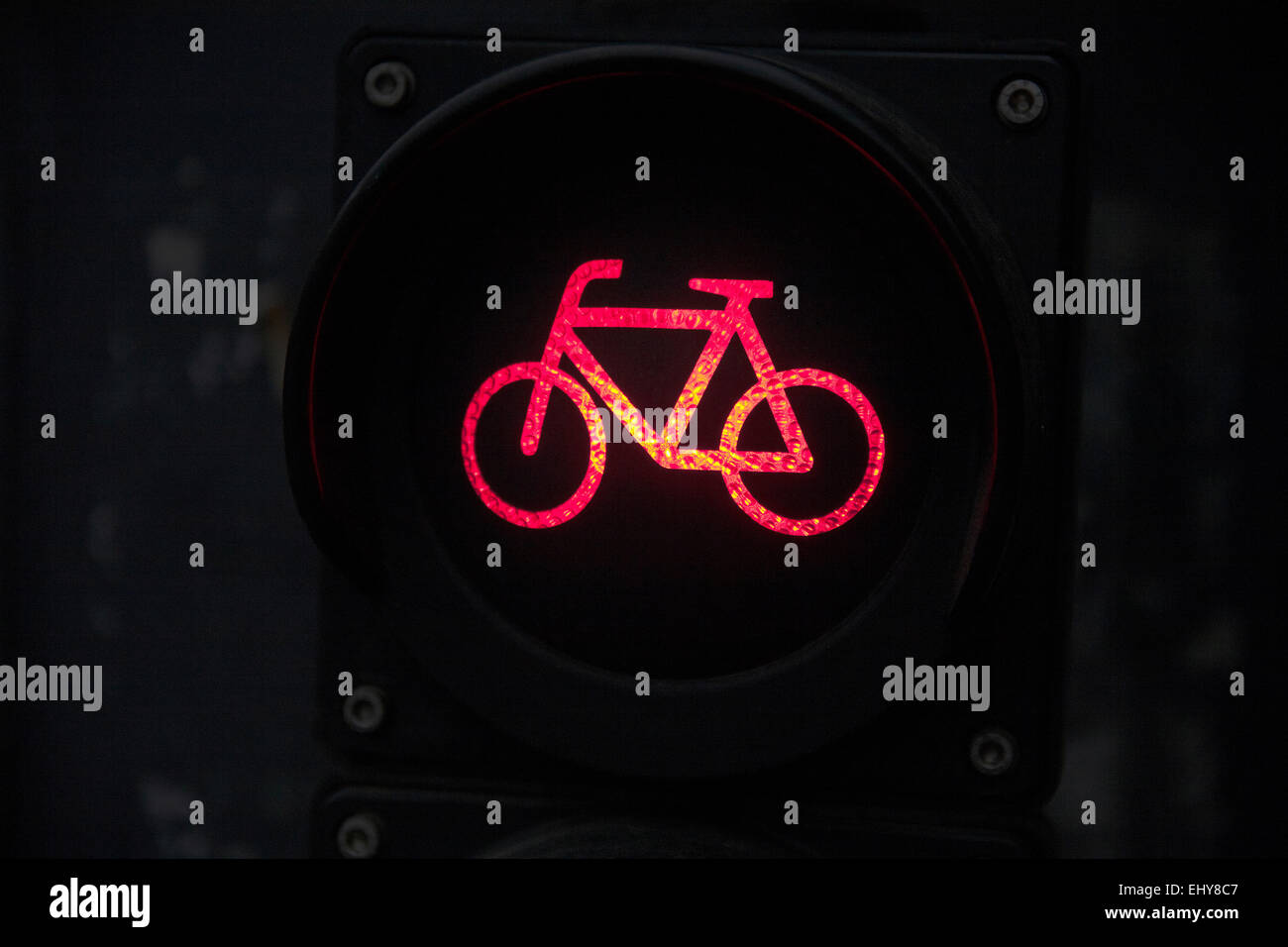 Traffic light with bike sign for bikers. Close up Stock Photo - Alamy