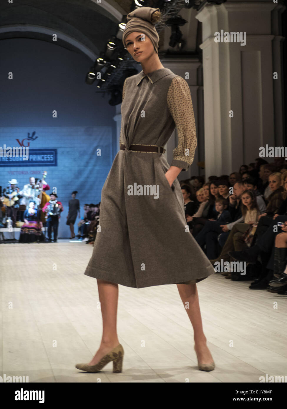 Kiev, Ukraine. 18th March, 2015. The model shows a new collection of ...